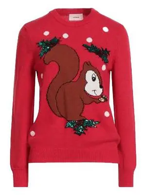 VICOLO Jacquard Knit Sweater Red