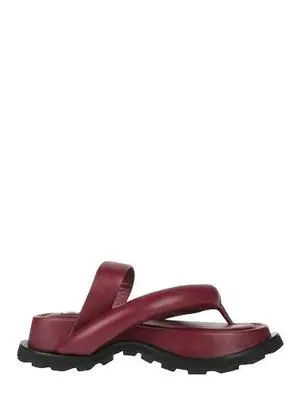 JIL SANDER Leather Thong Sandals - Red