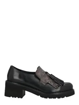 CALPIERRE Leather Loafers With Tassels - Black