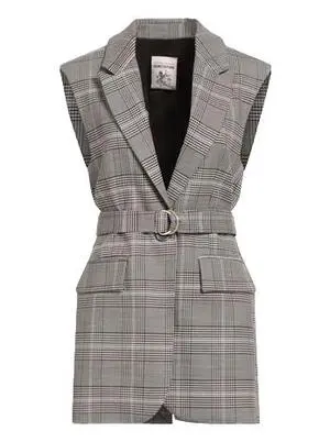 SEMICOUTURE Single-breasted Glen Plaid Blazer - Grey