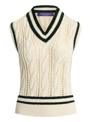 Ralph Lauren Mulberry Silk Cable-knit Sleeveless Sweater - Green