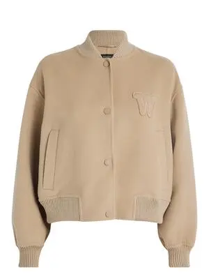 Max Mara Wool-blend Bomber Jacket - Beige