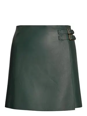 Ralph Lauren Lambskin Kyler Mini Skirt - Green