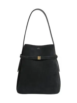 TOTEME Suede Bucket Shoulder Bag - Black