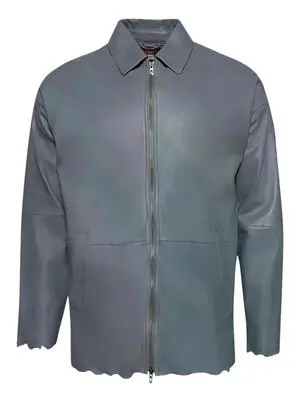 DIESEL® L-mart-b Zip-front Leather Jacket - Grey