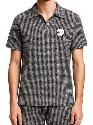 D.RT Vacay Cotton Blend Knit Polo - White/ Black