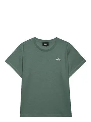 DALIX Salty Embroidered High Waisted Tee - Pine