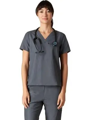 MEMBERS ONLY Bari 1-Pocket Scrub Top Graphite