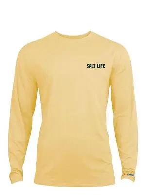 SALT LIFE Live Above Or Below Long Sleeve Performance Tee - Golden Haze Heather