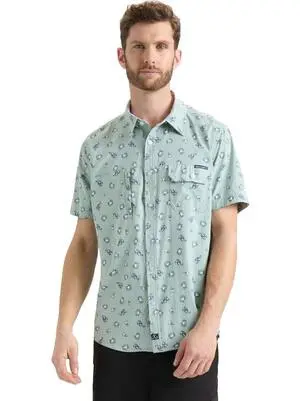 SALT LIFE Crustacean Life Woven Short Sleeve Shirt - Sagebrush