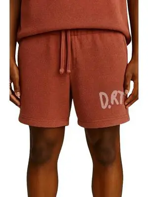 D.RT Classic Cotton Terry Cloth Drawstring Shorts - Pink