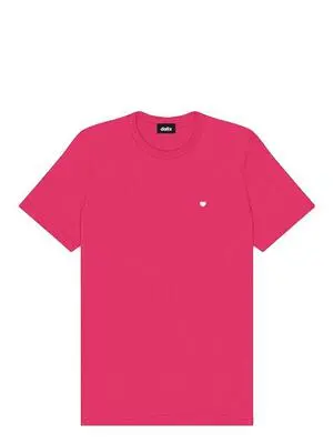 DALIX Mens Lil Heart Midweight Cotton Tee Fuchsia