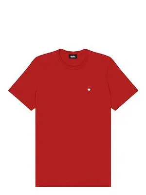 DALIX Mens Lil Heart Midweight Cotton Tee Red