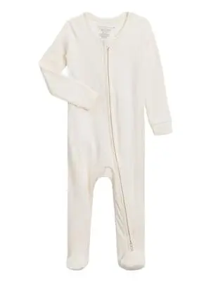 COLORED ORGANICS Organic Peyton Zipper Sleeper - Ivory