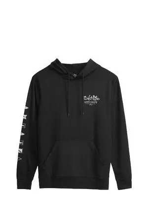 SALT LIFE Ocean Kin Long Sleeve Pullover Hoodie - Black