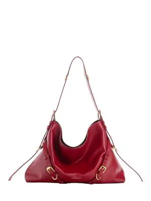 Givenchy Voyou Leather Shoulder Bag - Dark Red