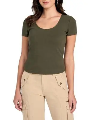 Guess Lena Ribbed Top - Green