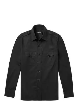TOM FORD Cotton And Silk-blend Twill Shirt - Black