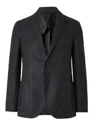 LARDINI Prince Of Wales Checked Wool Suit Jacket - Gray