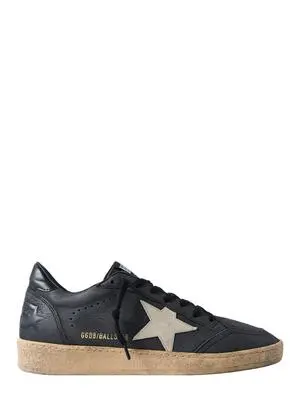 GOLDEN GOOSE Ball Star Distressed Leather Sneakers - Gray
