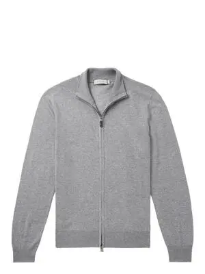Canali Wool Zip-up Cardigan - Gray