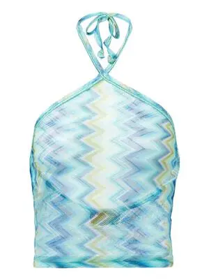 Missoni Zigzag Sheer Halterneck Top - Multicoloured