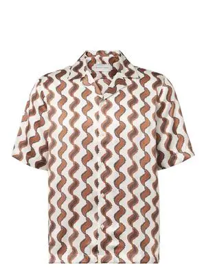 Frescobol Carioca Roberto Printed Silk Bowling Shirt - Multicoloured