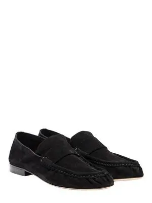 THE ROW Suede Loafers - Black