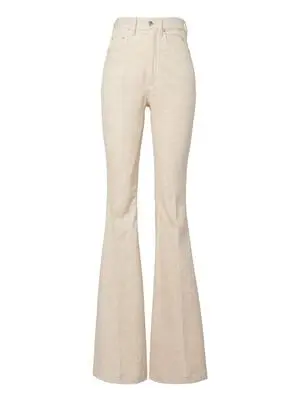Rick Owens Bolan Cotton And Linen Bootcut Jeans - Beige