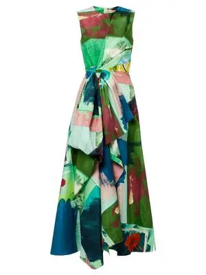 ROKSANDA Nura Bow-detail Cotton Cocktail Dress - Multicoloured