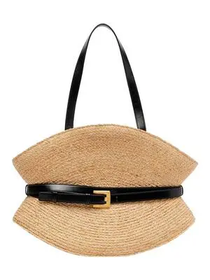 Balmain Shuffle Medium Raffia Tote Bag - Neutrals