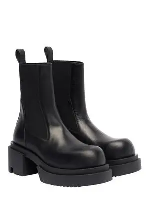Rick Owens Beatle Leather Platform Chelsea Boots - Black