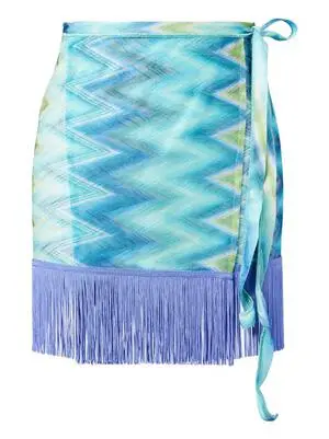 Missoni Zig Zag Fringed Wrap Skirt - Multicoloured