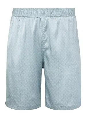 Frescobol Carioca Palma Printed Silk-blend Shorts - Blue