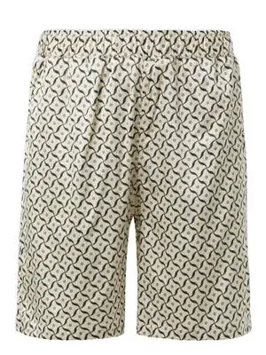 Frescobol Carioca Palma Printed Silk-blend Shorts - Green