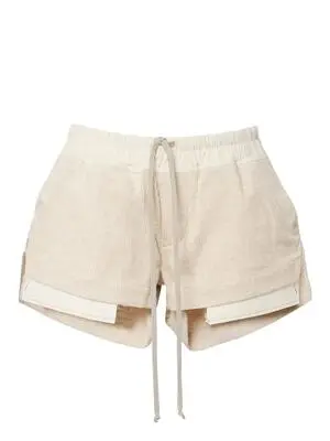 Rick Owens Cotton And Linen Bermuda Shorts - Beige