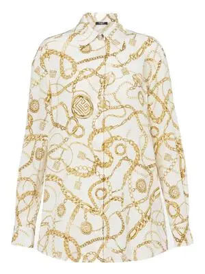 Balmain Chaînes Silk Shirt - White