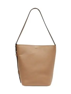 Max Mara Archetipo Medium Leather Shoulder Bag - Beige