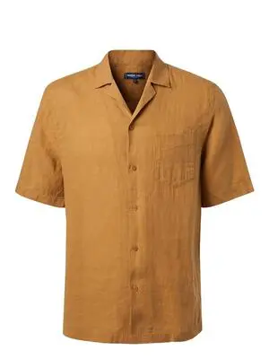 Frescobol Carioca Angelo Linen Bowling Shirt - Brown