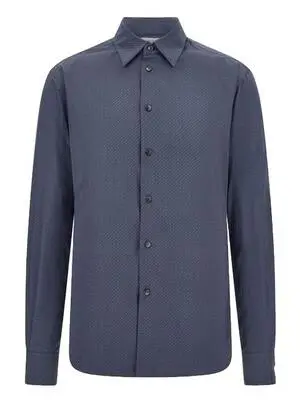 FERRAGAMO Micro-patterned Shirt - Natural