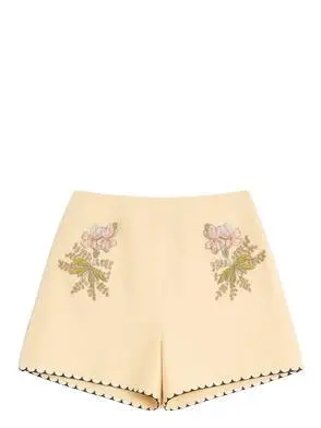 Valentino Garavani Embroidered Shorts Red