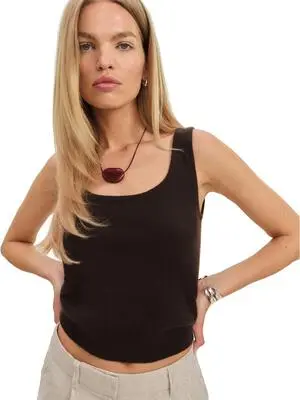 REFORMATION Monaco Cashmere Reversible Tank Top - Brown