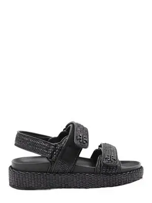 Tory Burch Kira Woven Platform Sandals - Black