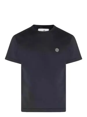 Stone Island Logo-patch T-shirt Blues And Greens