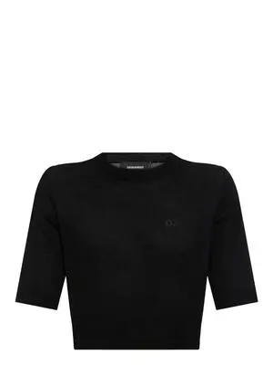 Dsquared2 Logo-embroidered Knit Top - Black