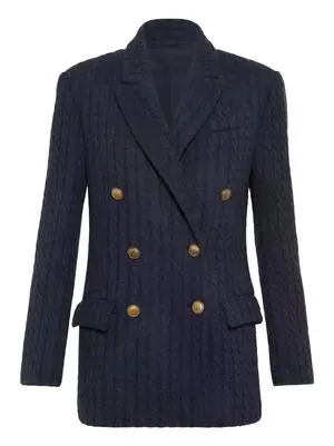 BRUNELLO CUCINELLI Double-Breasted Textured Blazer