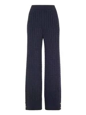Brunello Cucinelli Cable-knit Trousers - Blue