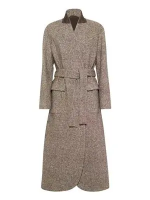 Brunello Cucinelli Belted Wrap Coat - Brown