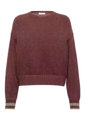 Brunello Cucinelli Ribbed-trim Sweater - Purple