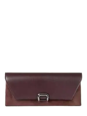 Brunello Cucinelli Contrasting-flap Clutch Bag - Brown